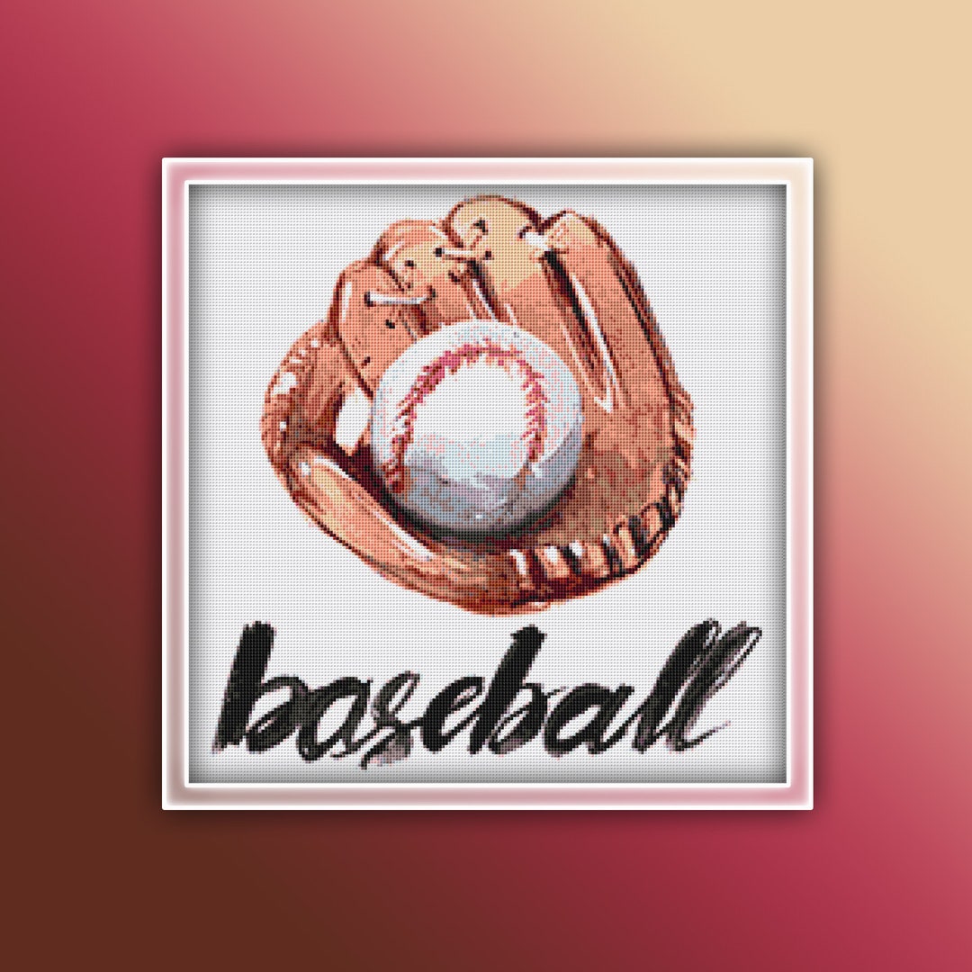 Baseball Cross Stitch Pattern 1 Instant PDF Download - Sport Watercolor ...
