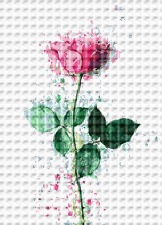 Rose Cross Stitch Pattern 4 Instant PDF Download Rose - Etsy
