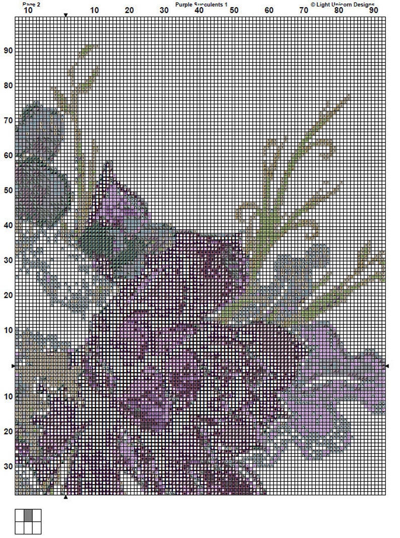 Purple Succulents Cross Stitch Pattern 1 Instant PDF Download - Etsy