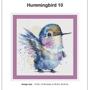Hummingbird Cross Stitch Pattern 10 Instant PDF Download - Baby ...
