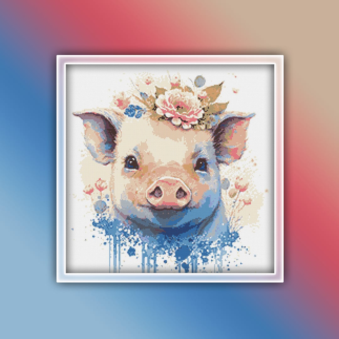 Pig Cross Stitch Pattern 5 Instant PDF Download - Potbelly Pig ...