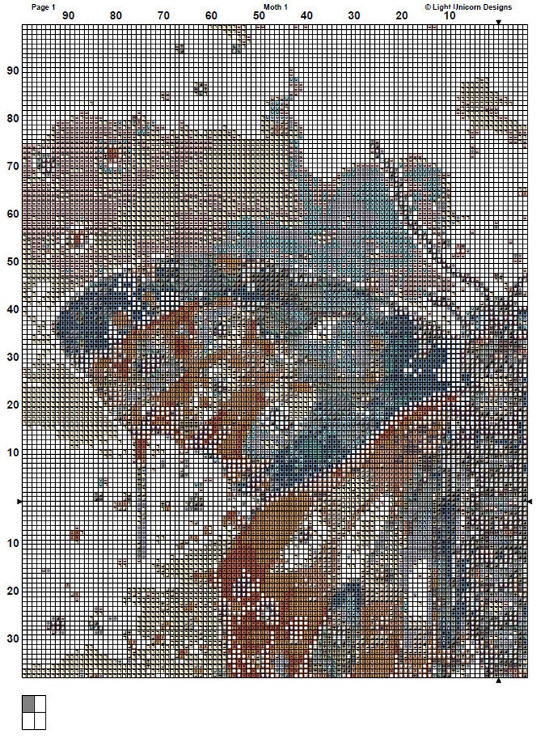 Moth Cross Stitch Pattern 1 Instant PDF Download - Butterfly Watercolor ...