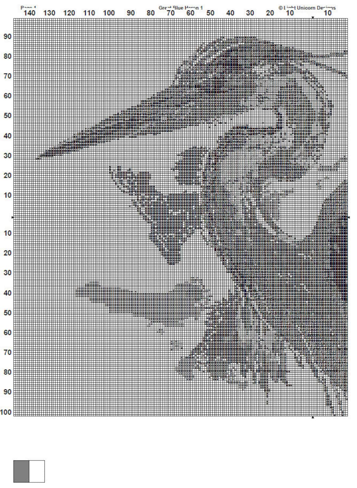 Great Blue Heron Cross Stitch Pattern 1 Instant PDF Download - Heron ...