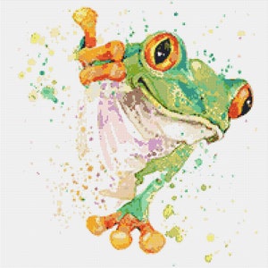 Frog Cross Stitch Pattern 2 Instant PDF Download Frog - Etsy