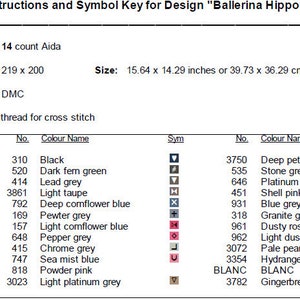 Ballerina Hippo Cross Stitch Pattern 1 Instant PDF Download - Hippo Watercolor Cross Stitch ...