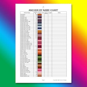 Anchor Thread Charts PDF Instant Download | Cross Stitch Chart ...