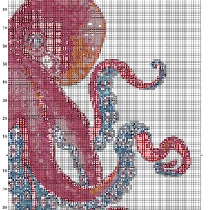 Octopus Cross Stitch Pattern 4 Instant PDF Download - Octopus ...