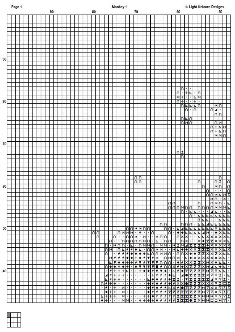 Monkey Cross Stitch Pattern 1 Instant PDF Download Monkey - Etsy