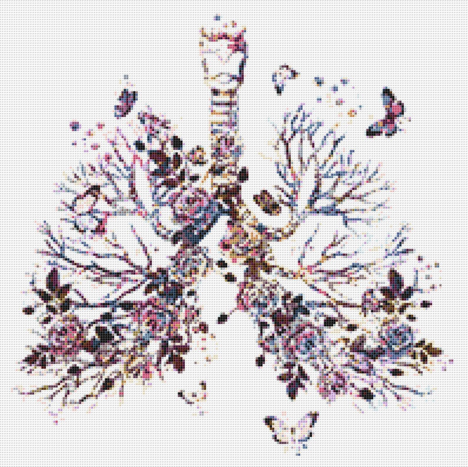 Anatomy Lungs Cross Stitch Pattern 1 Instant PDF Download | Etsy