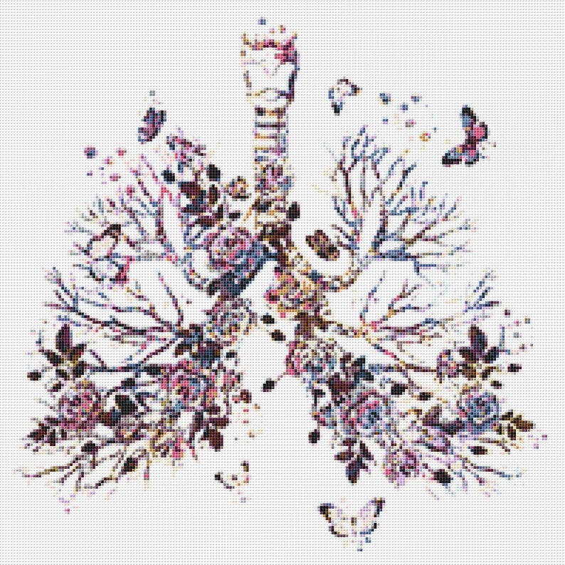 Anatomy Lungs Cross Stitch Pattern 1 Instant PDF Download - Etsy Canada