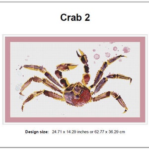 Crab Cross Stitch Pattern Instant PDF Download - Crab Watercolor Cross ...