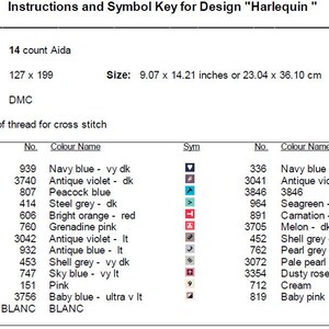 Harlequin Cross Stitch Pattern Instant PDF Download Joker | Etsy