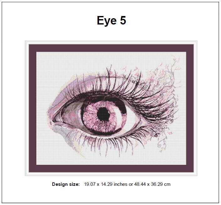 Eye Cross Stitch Pattern 5 Instant PDF Download - Autumn Watercolor ...