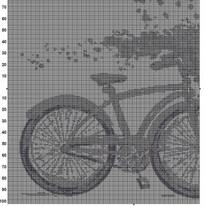 Bicycle Cross Stitch Pattern 1 Instant PDF Download - Flower Bicycle ...