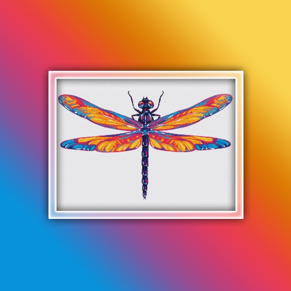 Dragonfly Cross Stitch Pattern 1 Instant PDF Download Insect | Etsy