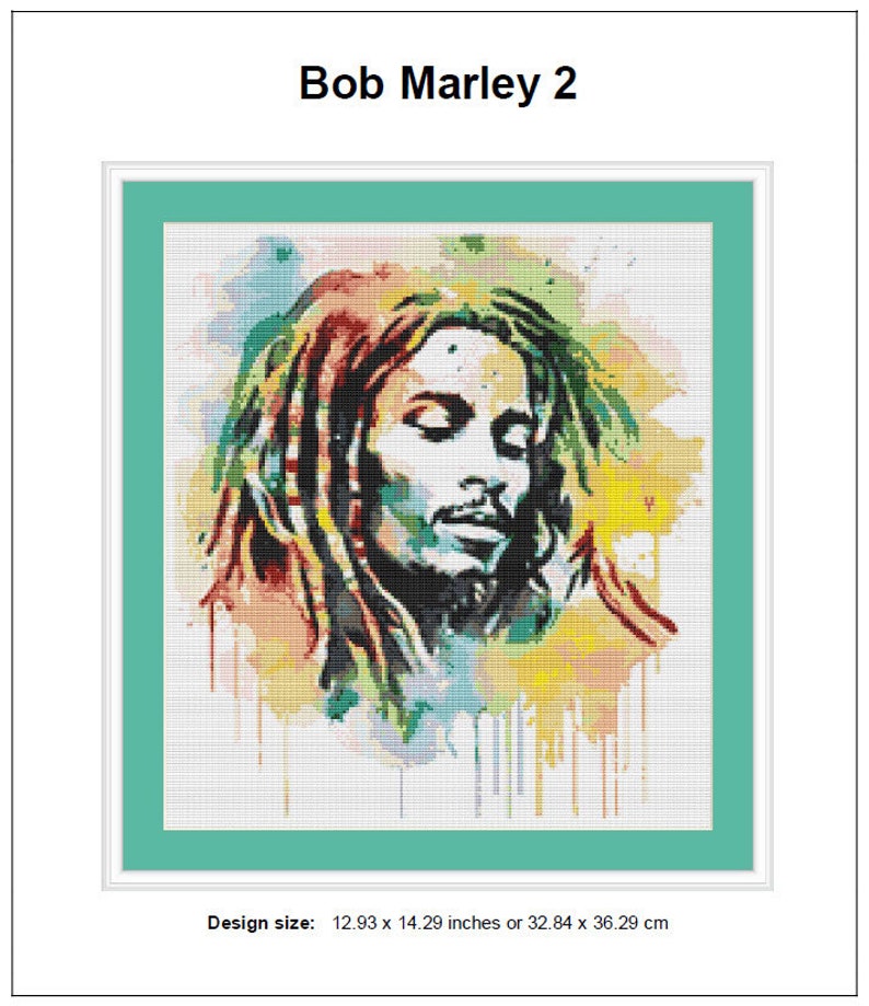 Bob Marley Cross Stitch Pattern 2 Instant PDF Download - Bob Marley ...