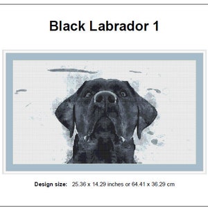 Black Labrador Cross Stitch Pattern 1 Instant PDF Download - Black Dog ...