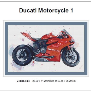 Ducati Motorcycle Cross Stitch Pattern 1 Instant PDF Download - Red ...
