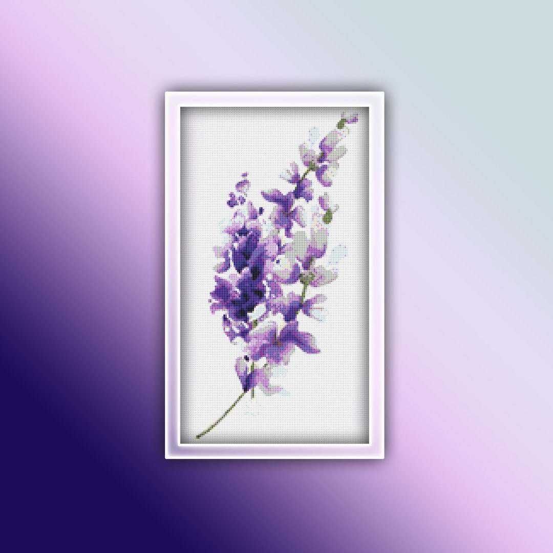 Lavender Cross Stitch Pattern 11 Instant PDF Download - Flower Lavender ...