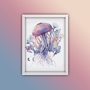 Jellyfish Cross Stitch Pattern 12 Instant PDF Download Sea Jellies ...