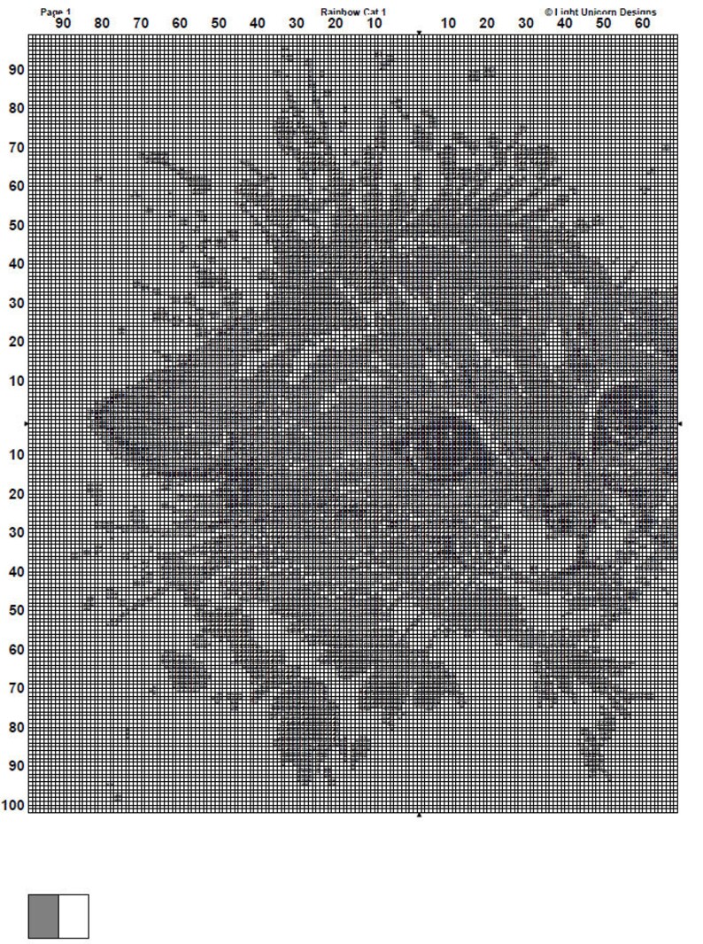 Rainbow Cat Cross Stitch Pattern 1 Instant PDF Download - Kitty ...