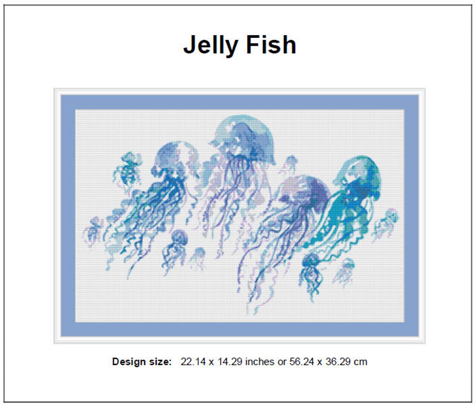 Jelly Fish Cross Stitch Pattern Instant PDF Download Sea Jellies ...