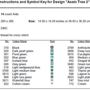 Asian Tree Cross Stitch Pattern 2 Instant PDF Download | Summer Tree ...