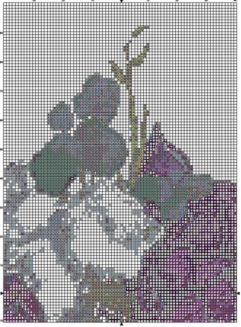 Purple Succulents Cross Stitch Pattern 1 Instant PDF Download | Etsy