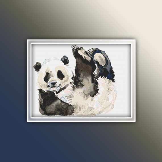 Panda Cross Stitch Pattern 6 Instant PDF Download Panda | Etsy