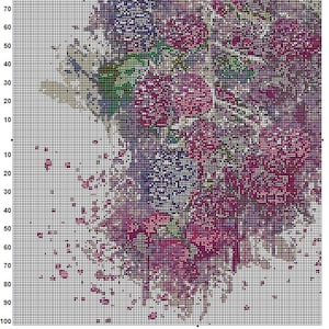 Raspberries Cross Stitch Pattern Instant PDF Download - Raspberry Watercolor Cross Stitch ...