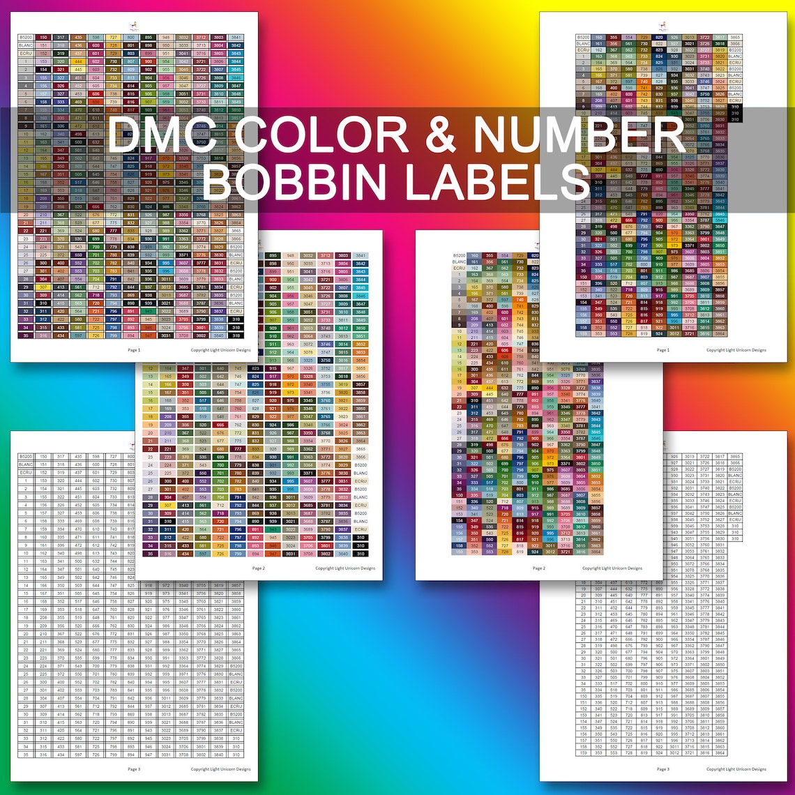DMC Thread Charts PDF Instant Download | Cross Stitch Chart | Inventory ...