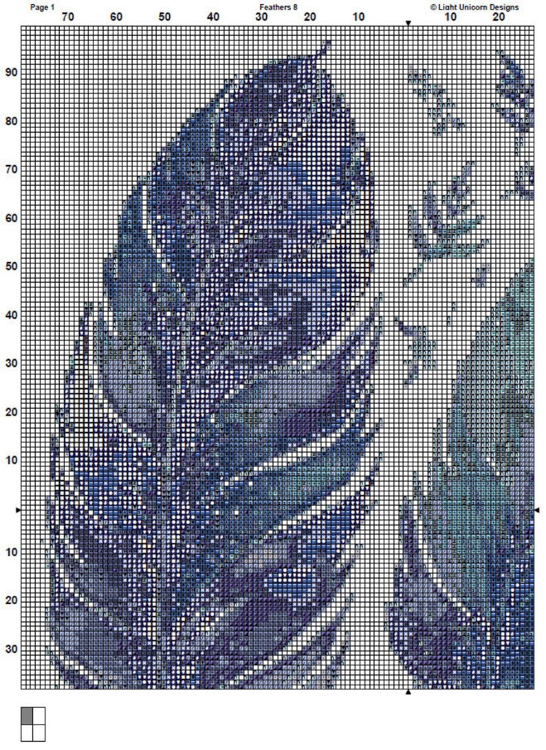 Feathers Cross Stitch Pattern 8 Instant PDF Download- Purple Feather ...
