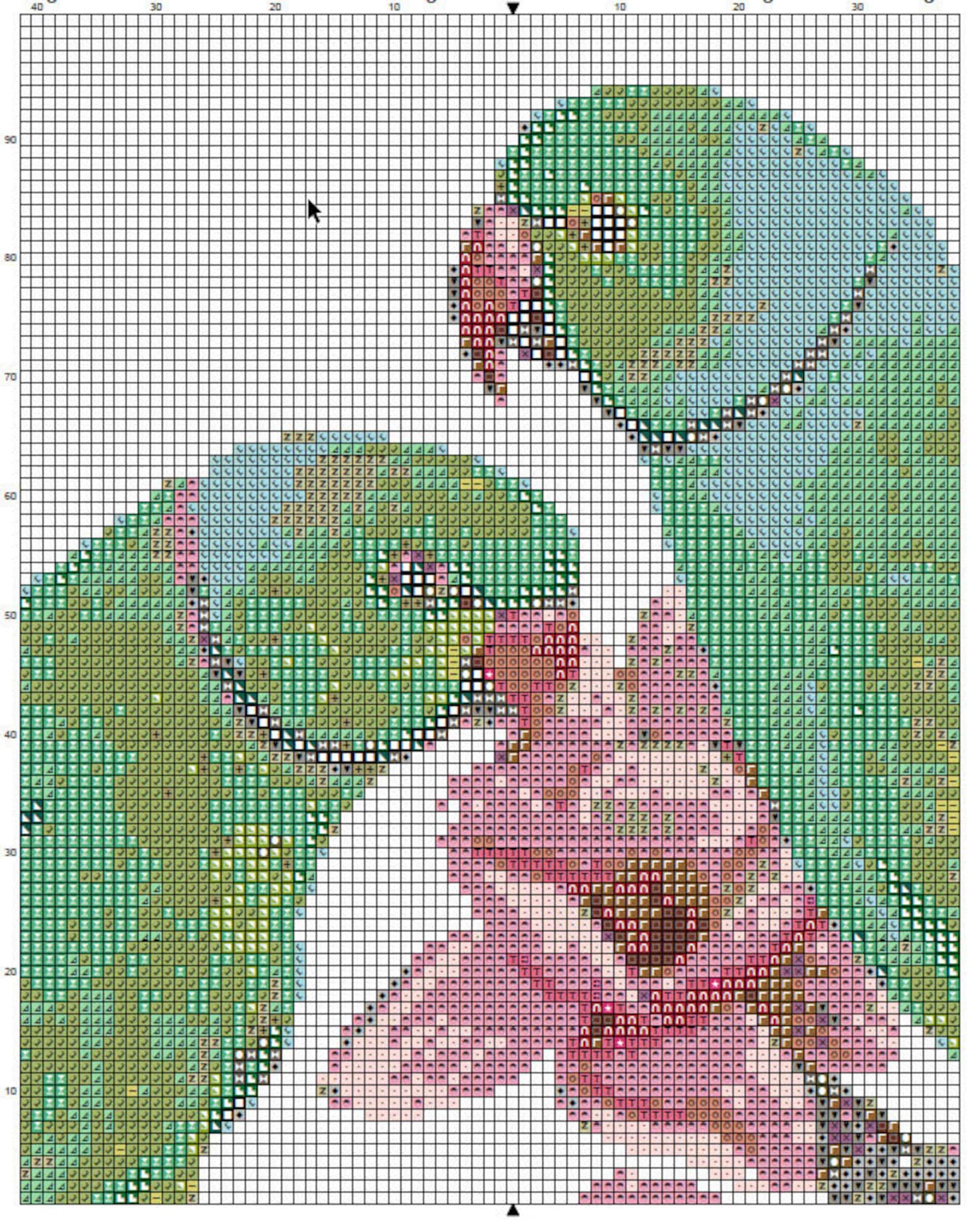Ringed Parakeets Cross Stitch Pattern 1 Instant PDF Download | Etsy