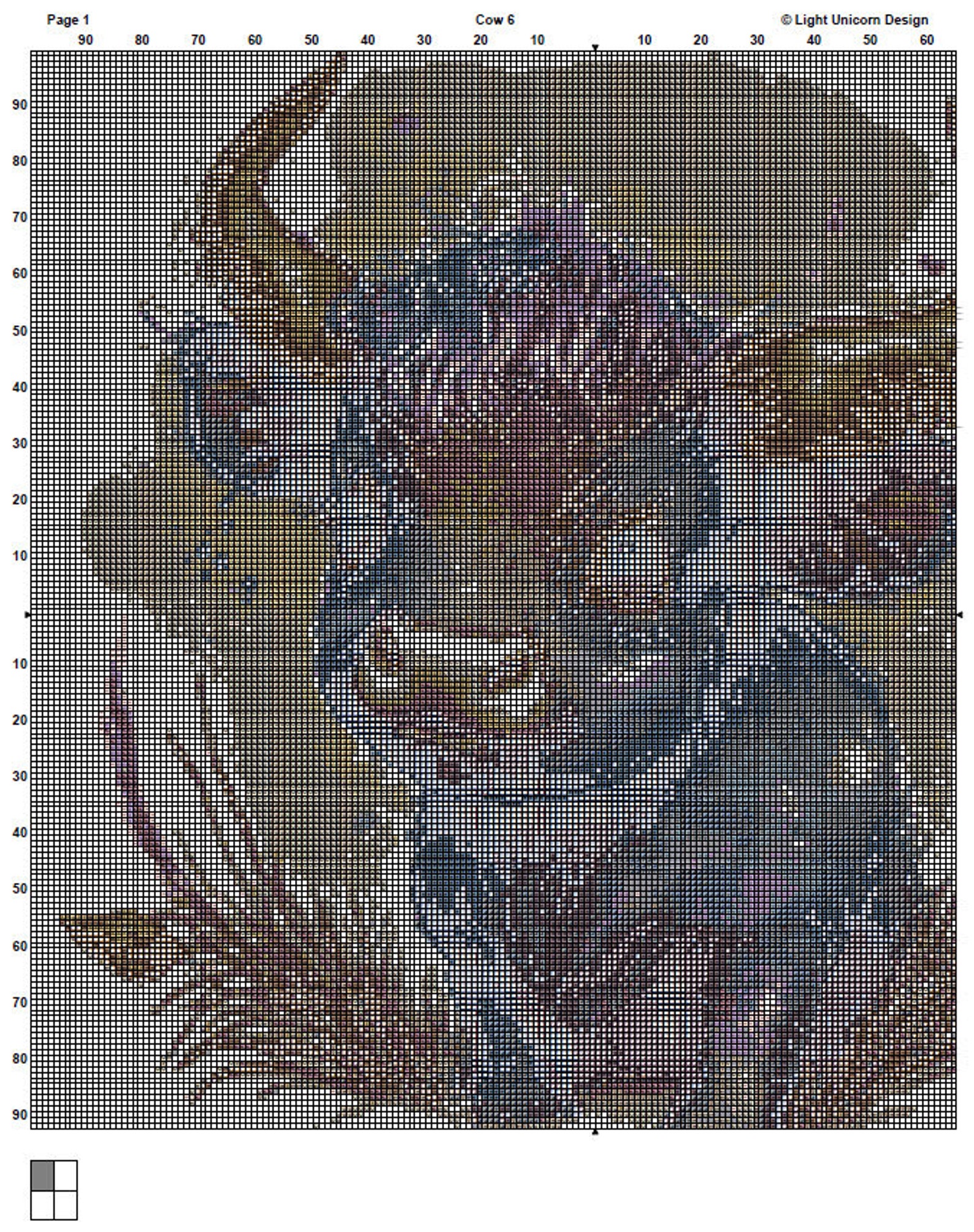Cow Cross Stitch Pattern 6 Instant PDF Download - Cow Calf Watercolor ...