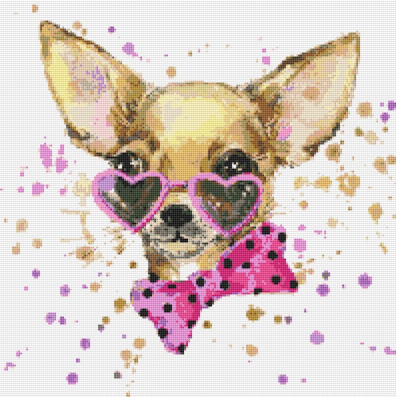 Chihuahua Cross Stitch Pattern 1 Instant PDF Download Dog | Etsy