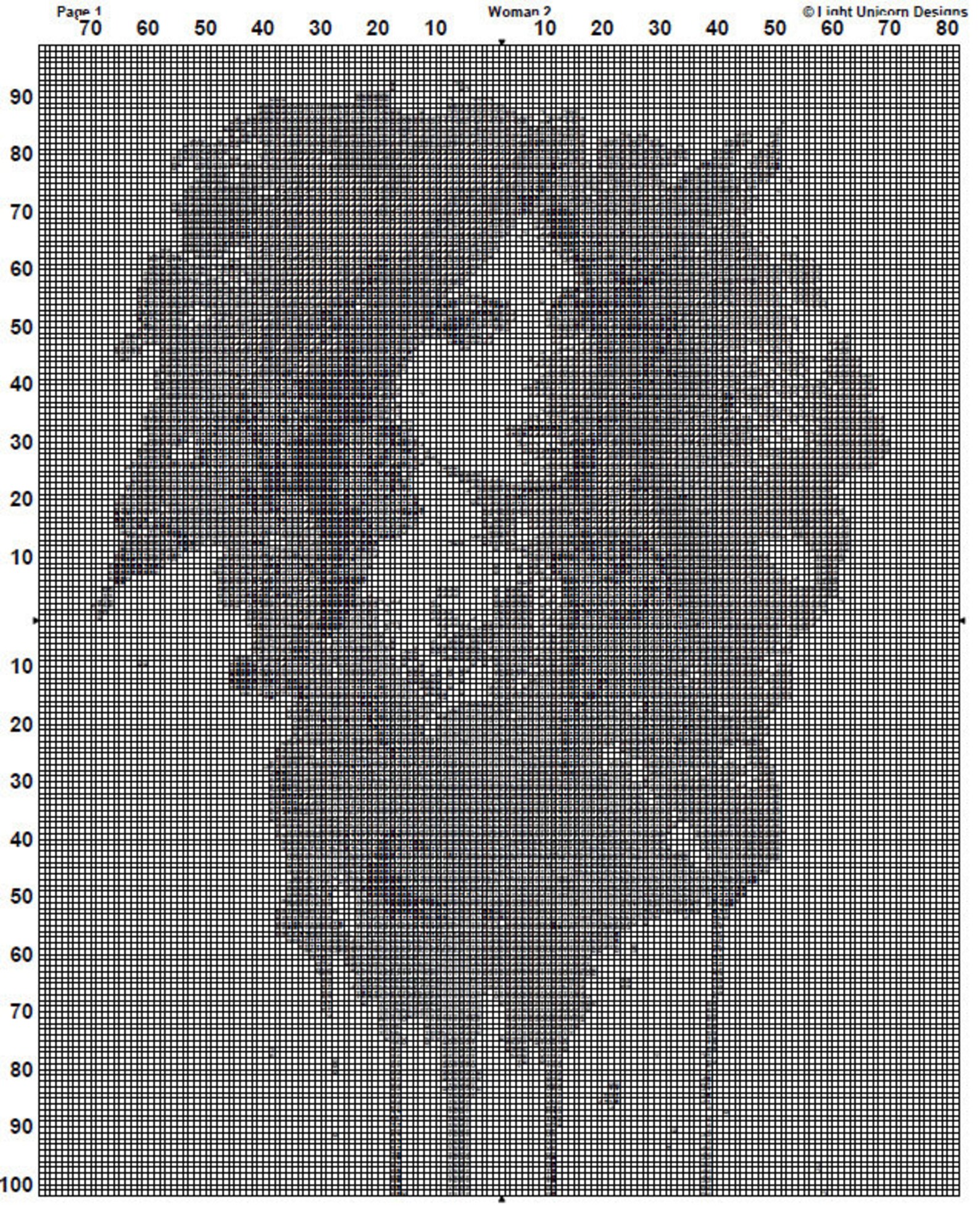 Woman Cross Stitch Pattern 2 Instant PDF Download - Woman Watercolor ...