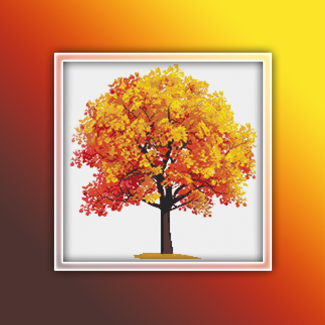 Autumn Tree Cross Stitch Pattern 3 Instant PDF Download | Fall Tree ...