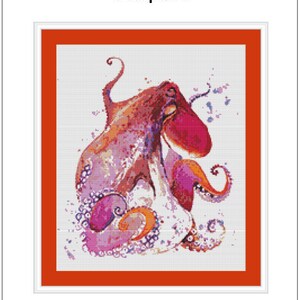 Octopus Cross Stitch Pattern 5 Instant PDF Download - Octopus ...