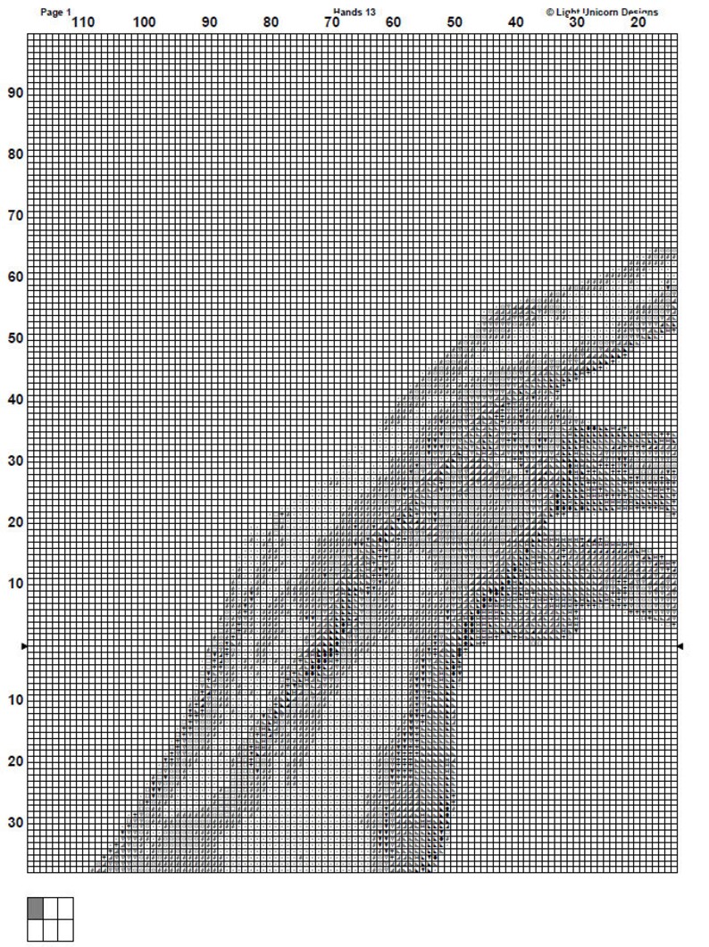 Hands Cross Stitch Pattern 13 Instant PDF Download - Hand Watercolor ...
