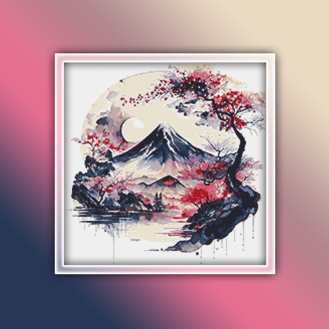 Japanese Landscape Cross Stitch Pattern 15 Instant PDF Download ...