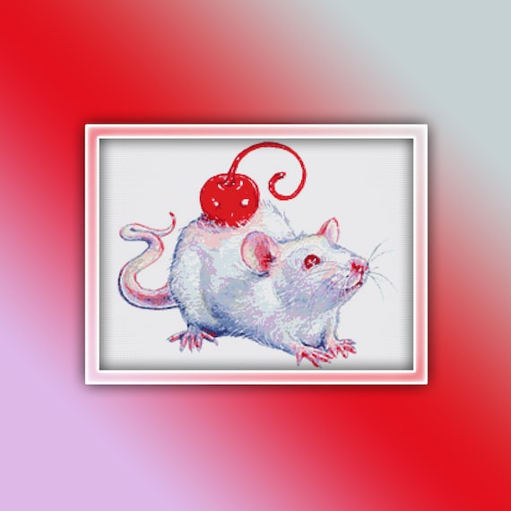 White Mouse Cross Stitch Pattern 1 Instant PDF Download Rat | Etsy