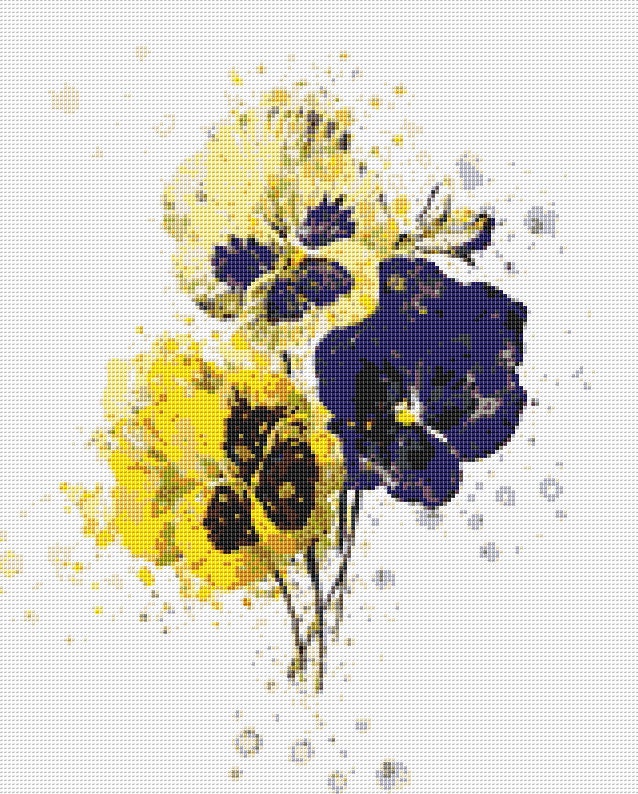 Pansies Cross Stitch Pattern 1 Instant PDF Download Pansy | Etsy