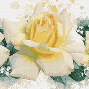 Three Yellow Roses Cross Stitch Pattern 1 Instant PDF Download - Etsy