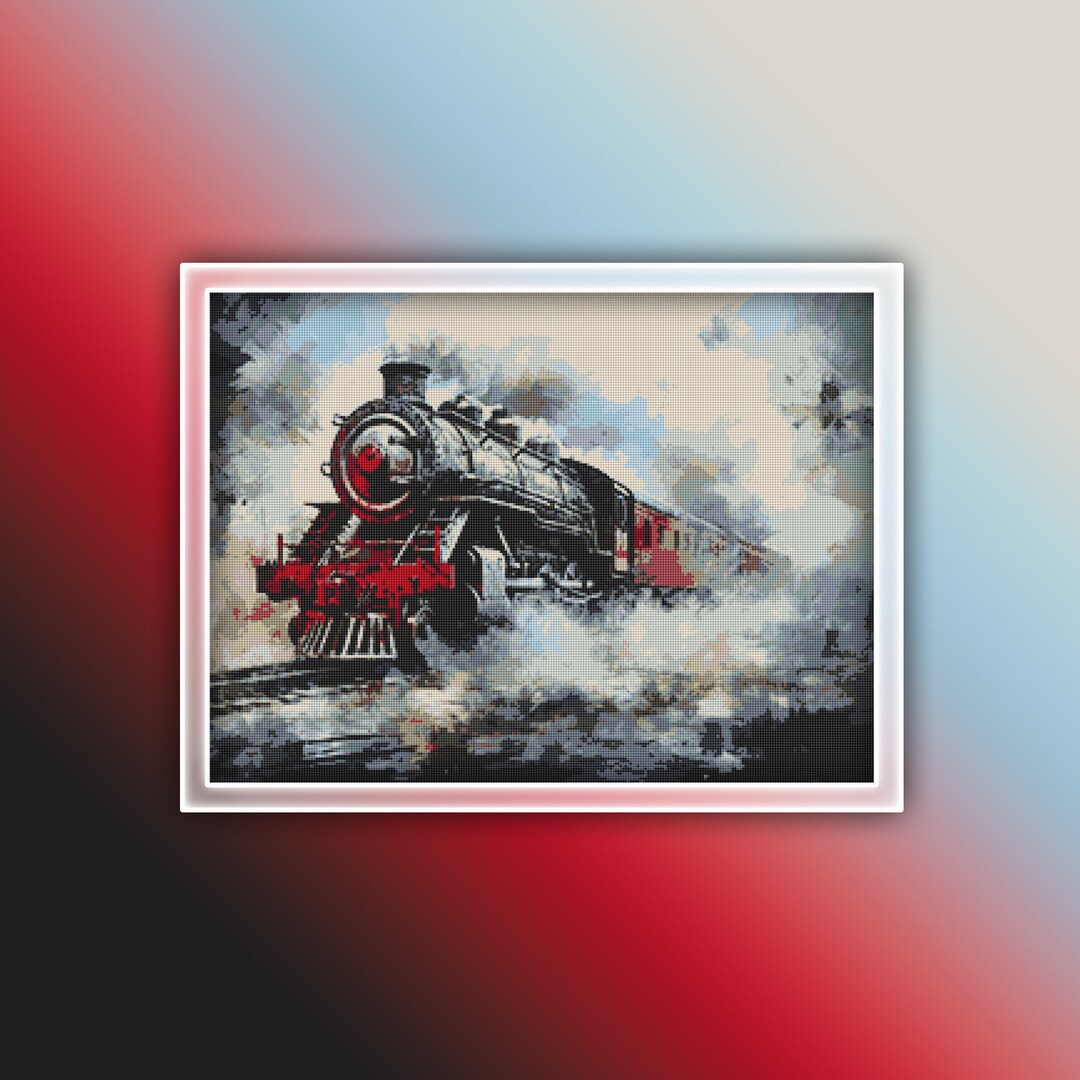 Steam Train Cross Stitch Pattern 4 Instant PDF Download - Steam Train ...