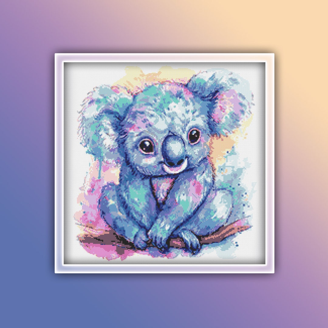 Koala Cross Stitch Pattern 1 Instant PDF Download - Koala Watercolor ...
