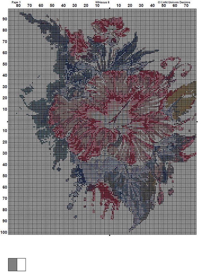 Hibiscus Cross Stitch Pattern 6 Instant PDF Download - Tropical Flower ...