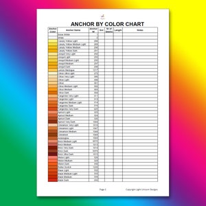 Anchor Thread Charts PDF Instant Download | Cross Stitch Chart ...
