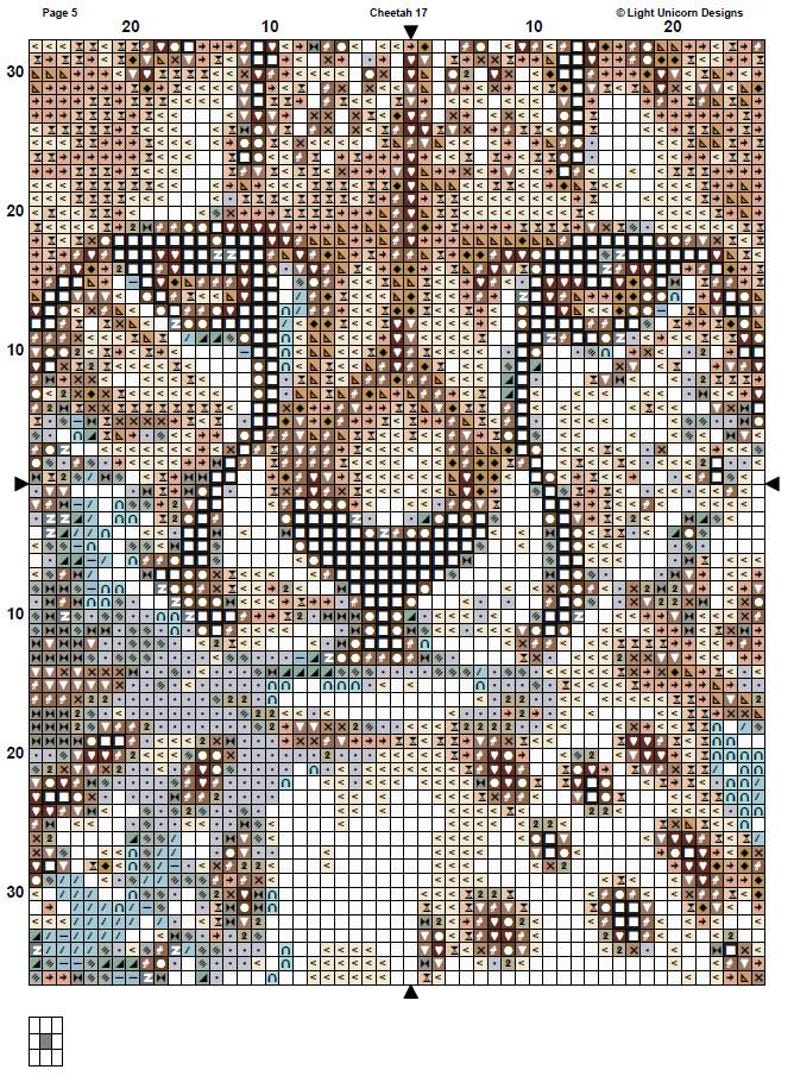 Cheetah Cross Stitch Pattern 17 Instant PDF Download - Cheetah ...