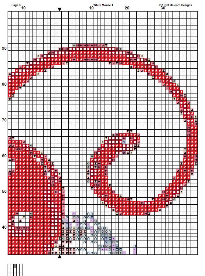 White Mouse Cross Stitch Pattern 1 Instant PDF Download - Rat ...