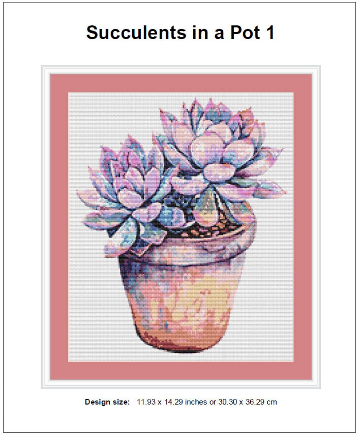 Succulents in a Pot Cross Stitch Pattern 1 Instant PDF Download ...